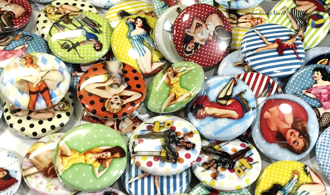 Pin up Girl Magnet 1 1.25 1.5 - Etsy