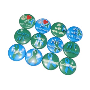 Neurofibromatosis, NF, 1", 1.25", 1.5", Button, NF Ribbon, Blue Ribbon ...