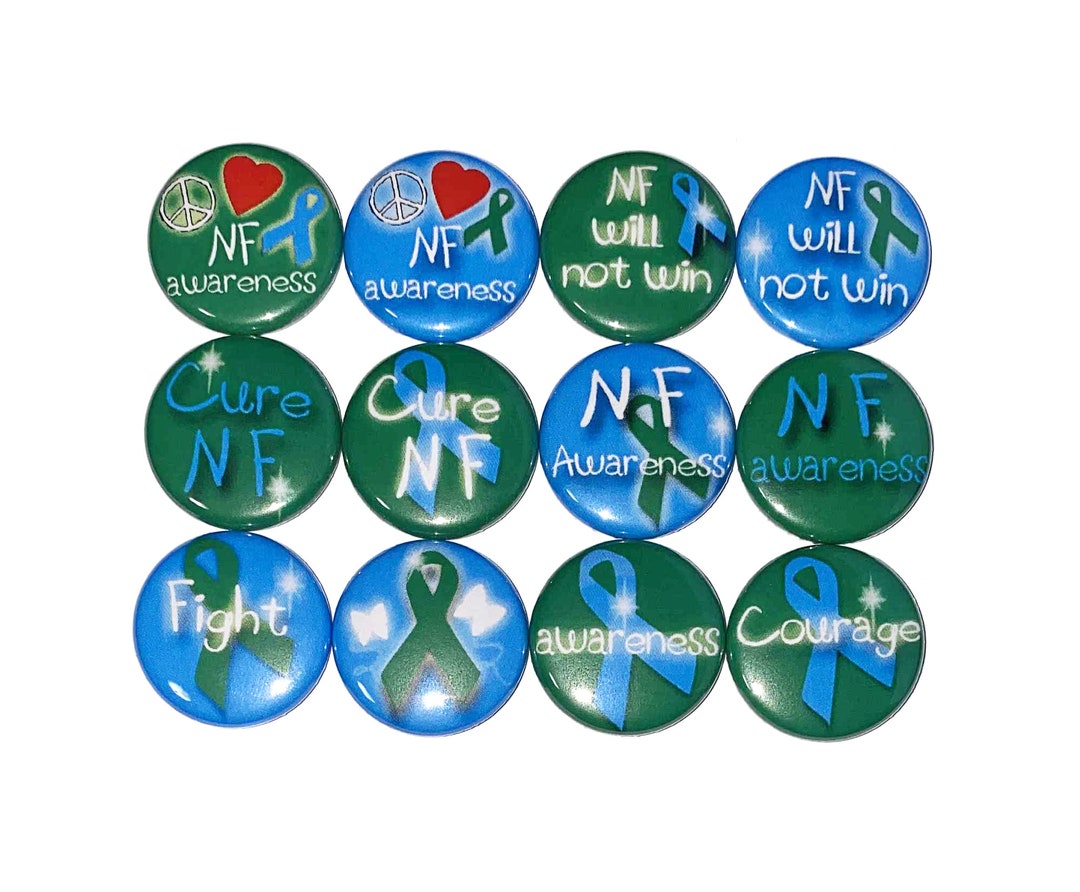 Neurofibromatosis Magnet, 1", 1.25", 1.5", Button Magnet, NF, NF Ribbon ...