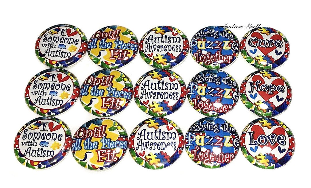 Autism Magnet, 1", 1.25", Button Magnet, Autism Theme, Autism Decor ...