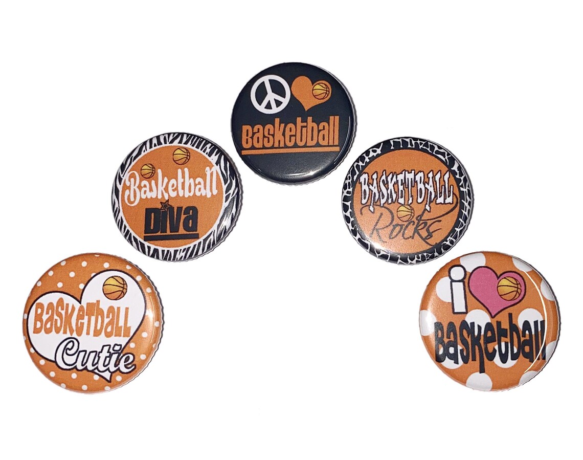 Basketball Magnet 1 1.25 Button Magnet Orange - Etsy