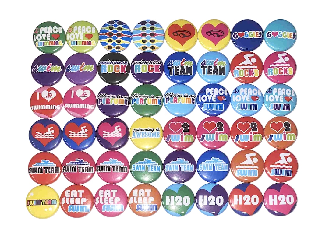 Swim Magnet, 1", 1.25", 1.5", Button Magnet, Swimming, Swim Team, Swim ...