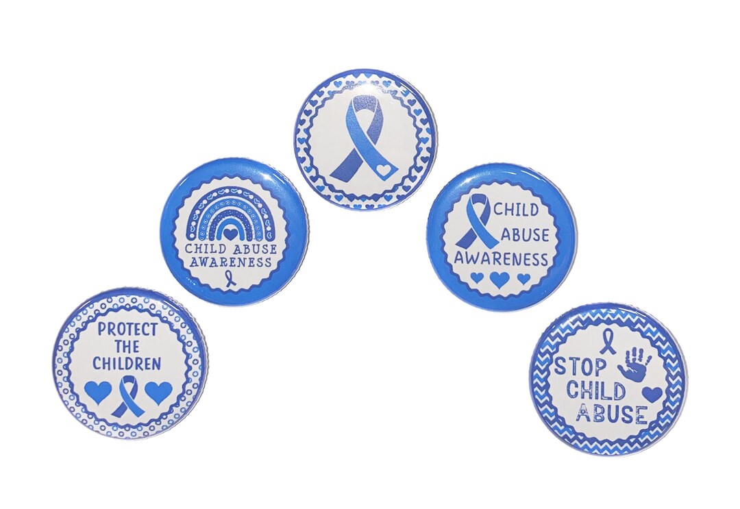 Blue Ribbon, Child Abuse Awareness, 1", 1.25", 1.5", 2.25", Button ...
