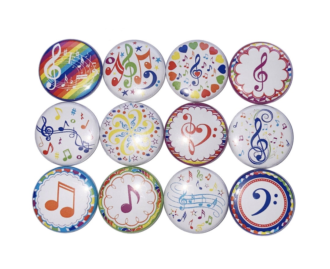Music Magnet, 1", 1.25", 1.5", 2.25", Button Magnet, Music Note, Music ...