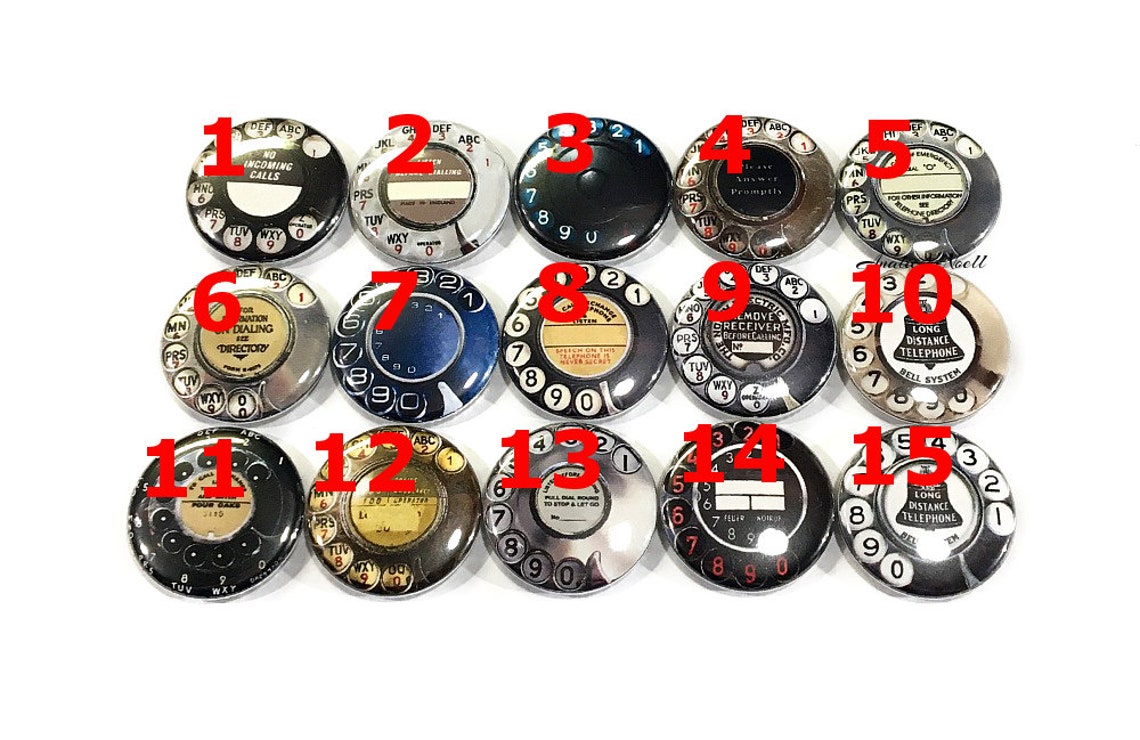 Rotary Dial 1 1.25 Button Phone Theme Vintage - Etsy