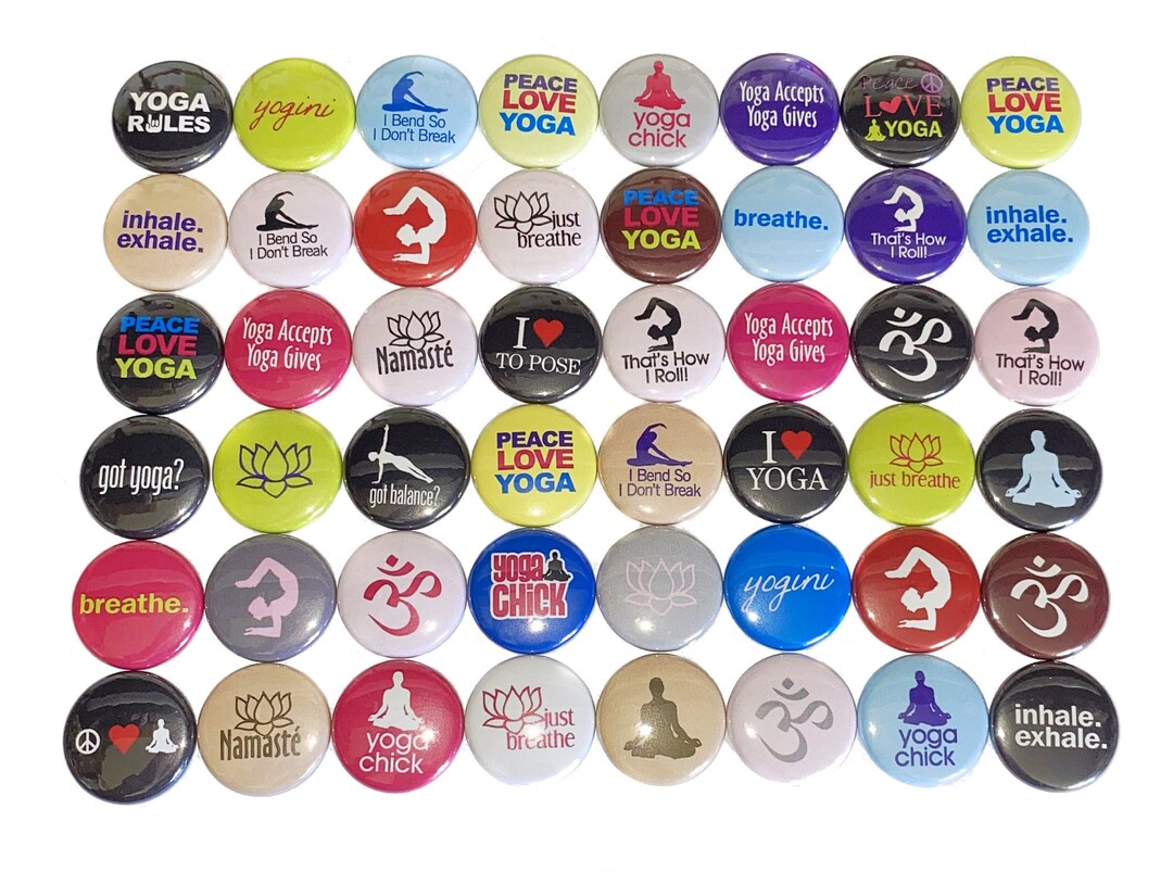 Yoga Magnet, 1", 1.25", 1.5", 2.25", Button Magnet, Exercise, Yoga ...