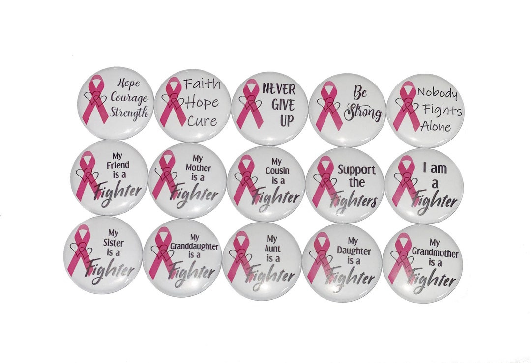 Pink Ribbon Magnet, 1", 1.25", 1.5", 2.25", Button Magnet, Dark Pink ...