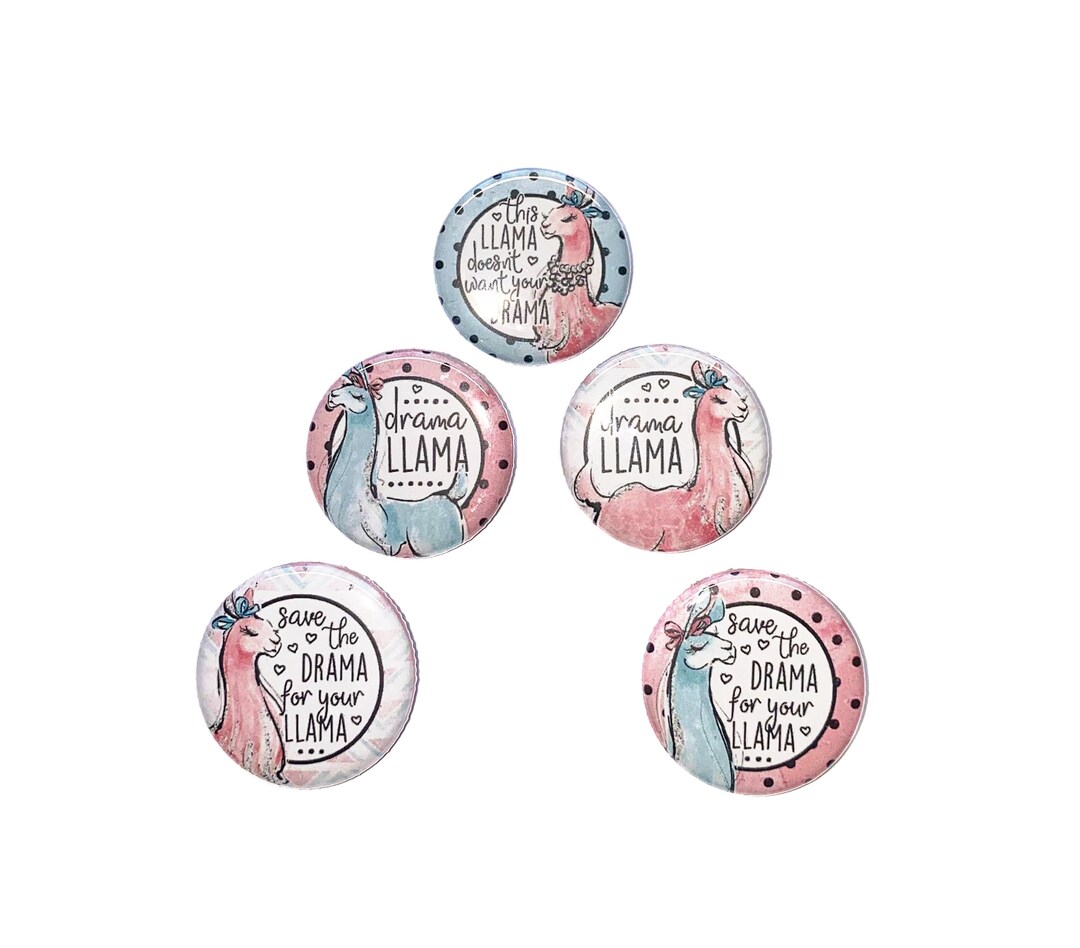 Llama, 1", 1.25", 1.5", 2.25", Button, Llama Decor, Llama Theme, Party ...