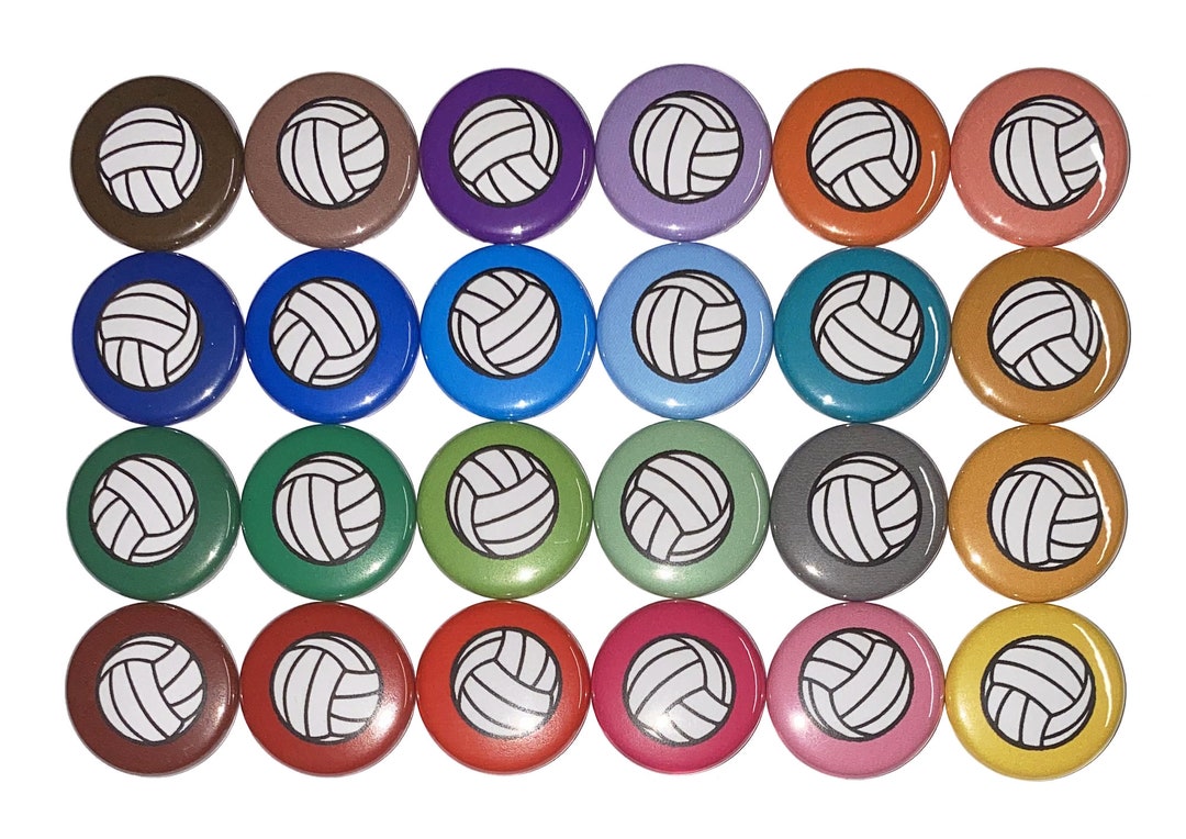 Volleyball Magnet, 1", 1.25", Button Magnet, Volleyball, Volley Ball ...
