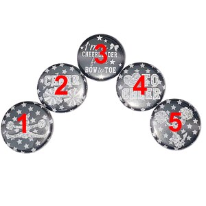 Black Cheer, Cheer Magnet, 1", 1.25", 1.5", Button Magnet, Cheer Theme ...
