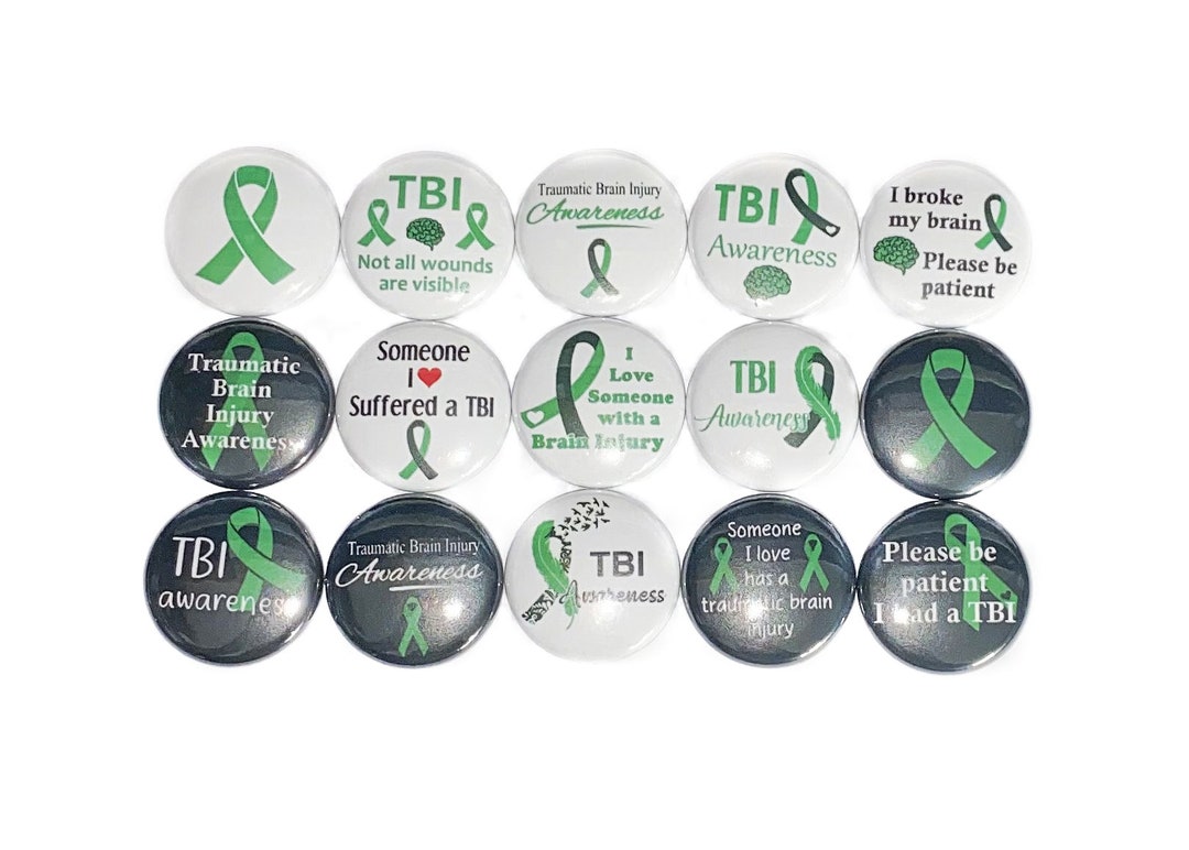 Brain Injury Magnet, TBI Magnet, 1", 1.25", 1.5", 2.25", Button Magnet ...