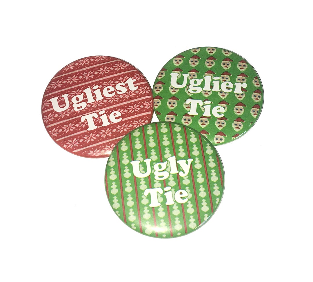 Ugly Tie Award, 2.25", Button, Ugly Tie Party, Holiday Tie, Christmas ...