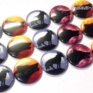 Wolf Magnet, 1", 1.25", Button Magnet, Wolf Button, Wolf Decor, Wolves ...