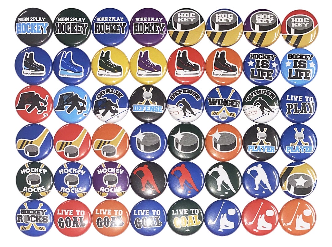 Hockey Magnet, 1", 1.25", 1.5", Button Magnet, Hockey Decor, Hockey ...