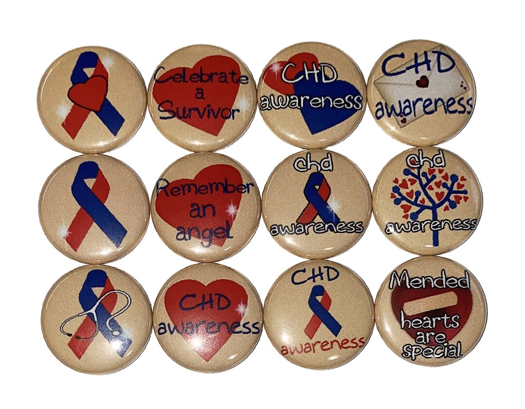 Congenital Heart Disease, CHD Magnet, 1", 1.25", 1.5", Button Magnet ...