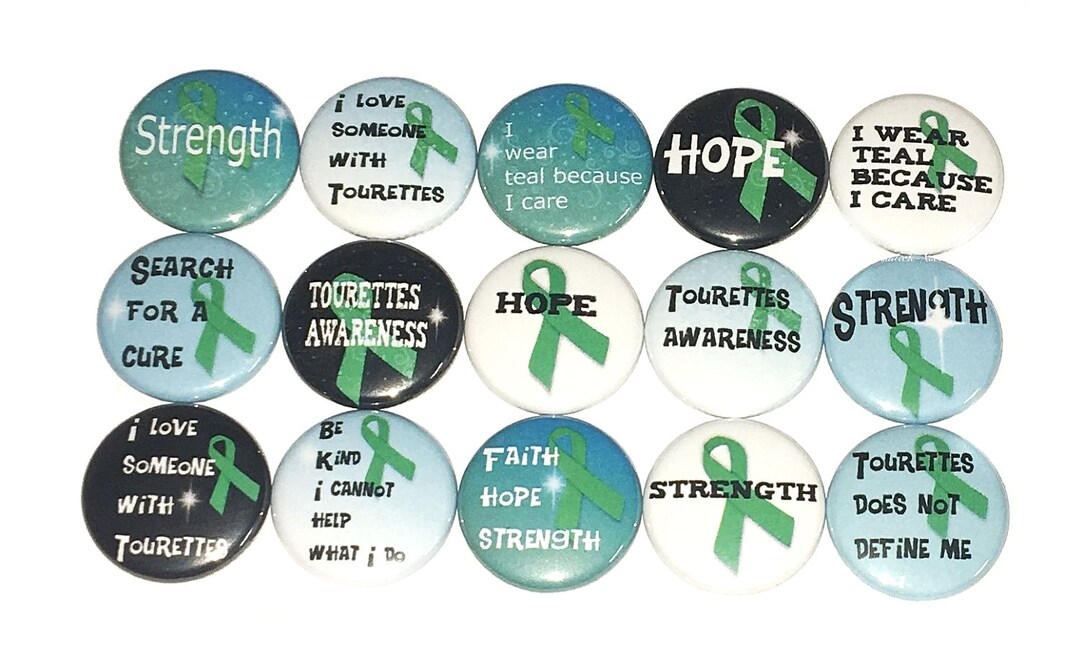 Tourettes Magnet, 1", 1.25", Button Magnet, Teal Ribbon Magnet, Teal ...