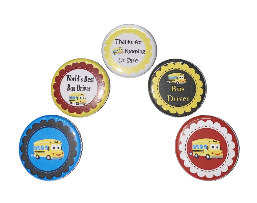School Bus Magnet, 1", 1.25", 1.5", Button Magnet, School Magnet, Party ...