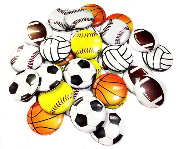 Sports Balls Magnet 1 1.25 Button Magnet 30 Button | Etsy