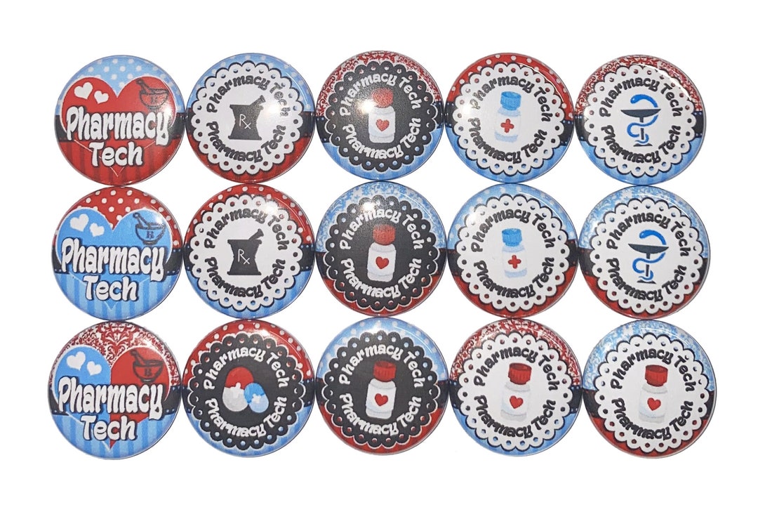 Pharmacy Tech Magnet, 1", 1.25", Button Magnet, Pharmacy Theme, Party ...