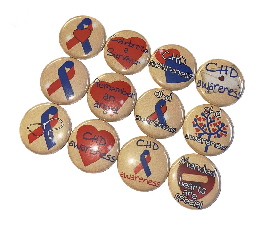 Congenital Heart Disease, CHD, 1", 1.25", 1.5", Button, Chd Awareness ...