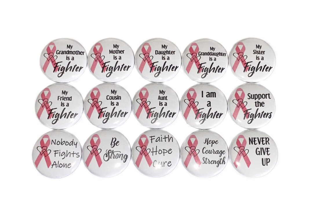 Pink Ribbon Magnet, 1", 1.25", 1.5", 2.25", Button Magnet, Pink Ribbon ...