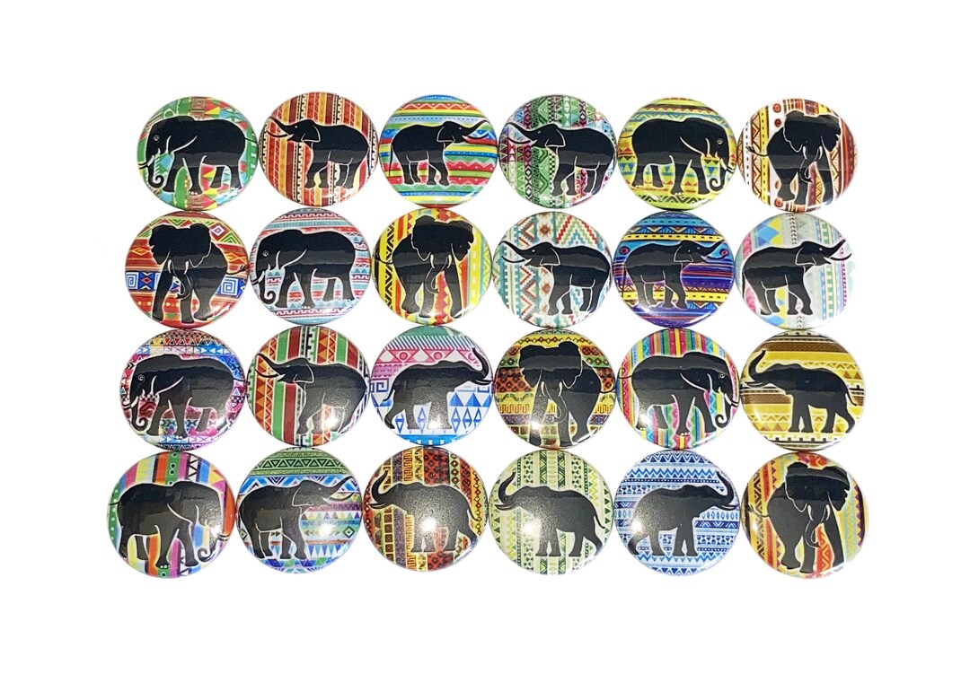 Elephant Magnet, Africa Magnet, 1", 1.25", 1.5", 2.25", Button Magnet ...