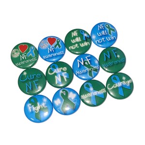 Neurofibromatosis, NF, 1", 1.25", 1.5", Button, NF Ribbon, Blue Ribbon ...