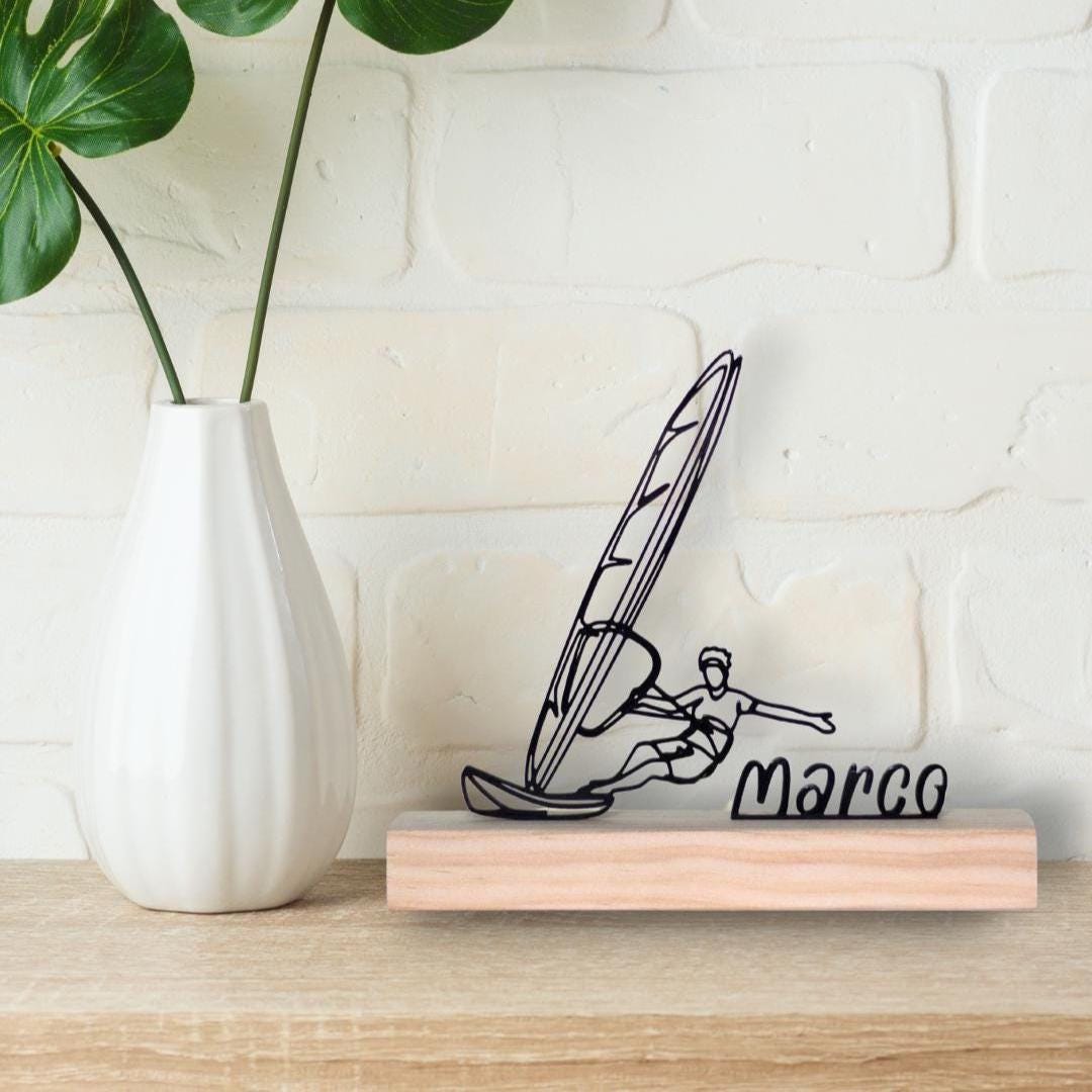Windsurf Trophy Sculpture – Personalized Gift for Water Sports Lovers ...