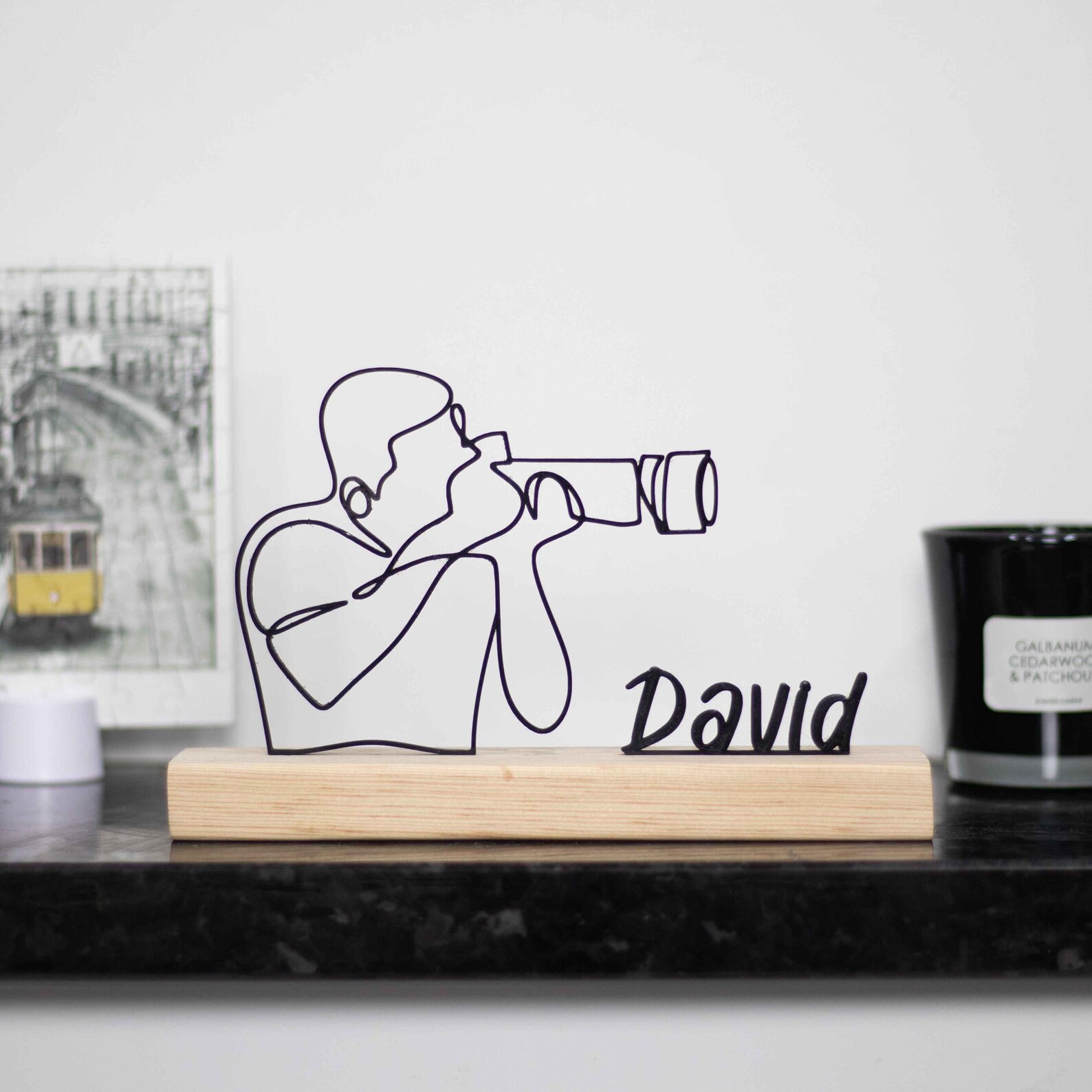 Photographer Statue With Wooden Base – Personalized Photography Studio ...