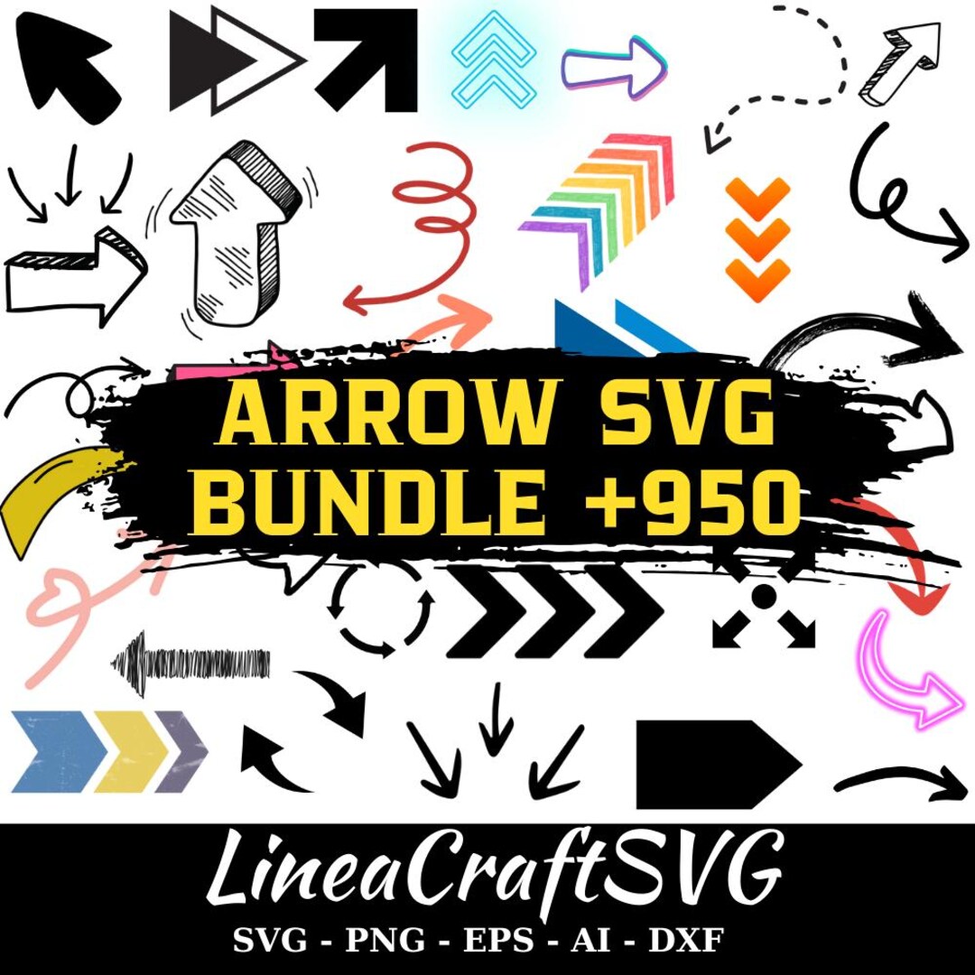 Arrow & Direction Svg Bundle | PNG AI DXF | Minimal , Decorative Arrows ...