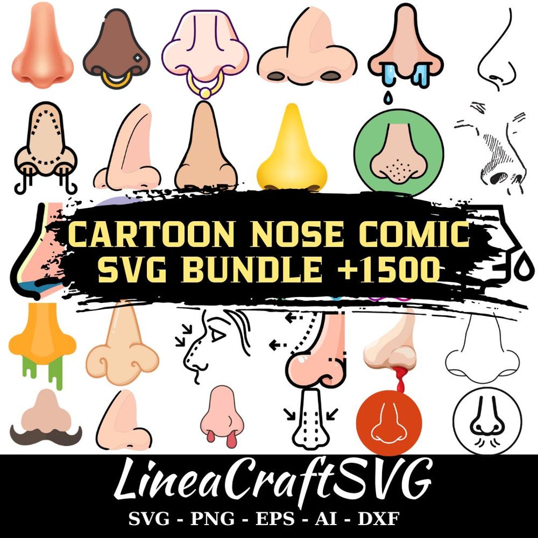 Cartoon Funny Nose Clipart Bundle | SVG PNG Ai DXF | Cartoon, Silly ...
