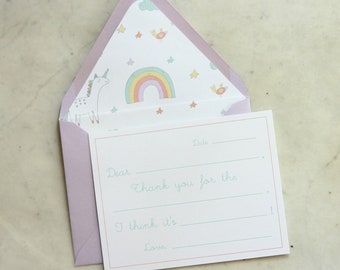 Unicorn Fill in Thank You - Etsy