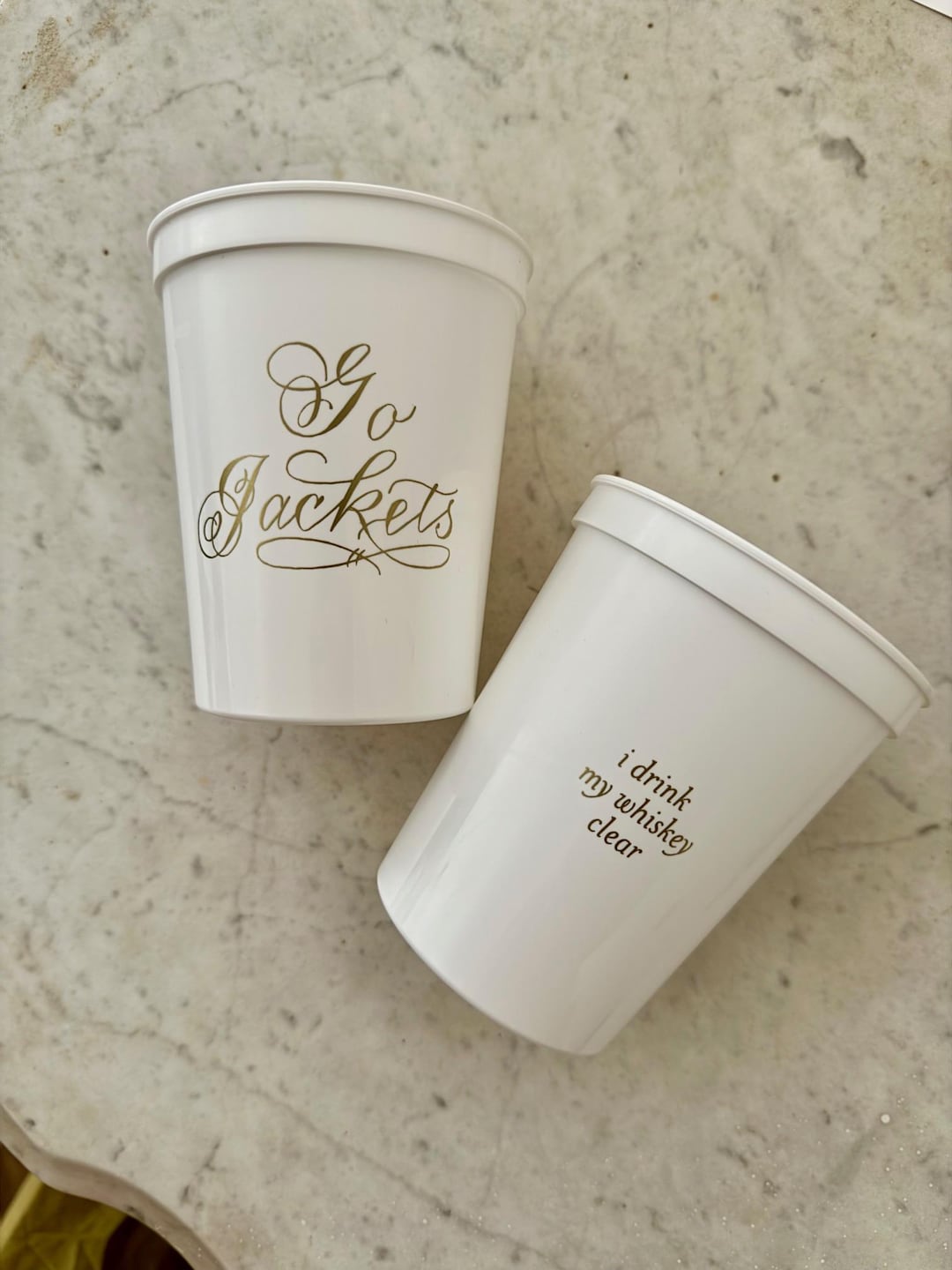 Georgia Tech / GT Gold & White "go Jackets" Calligraphy Stadium Cups ...