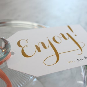 Enjoy Gift / Food Tags Gold, 12 Qty. - Etsy