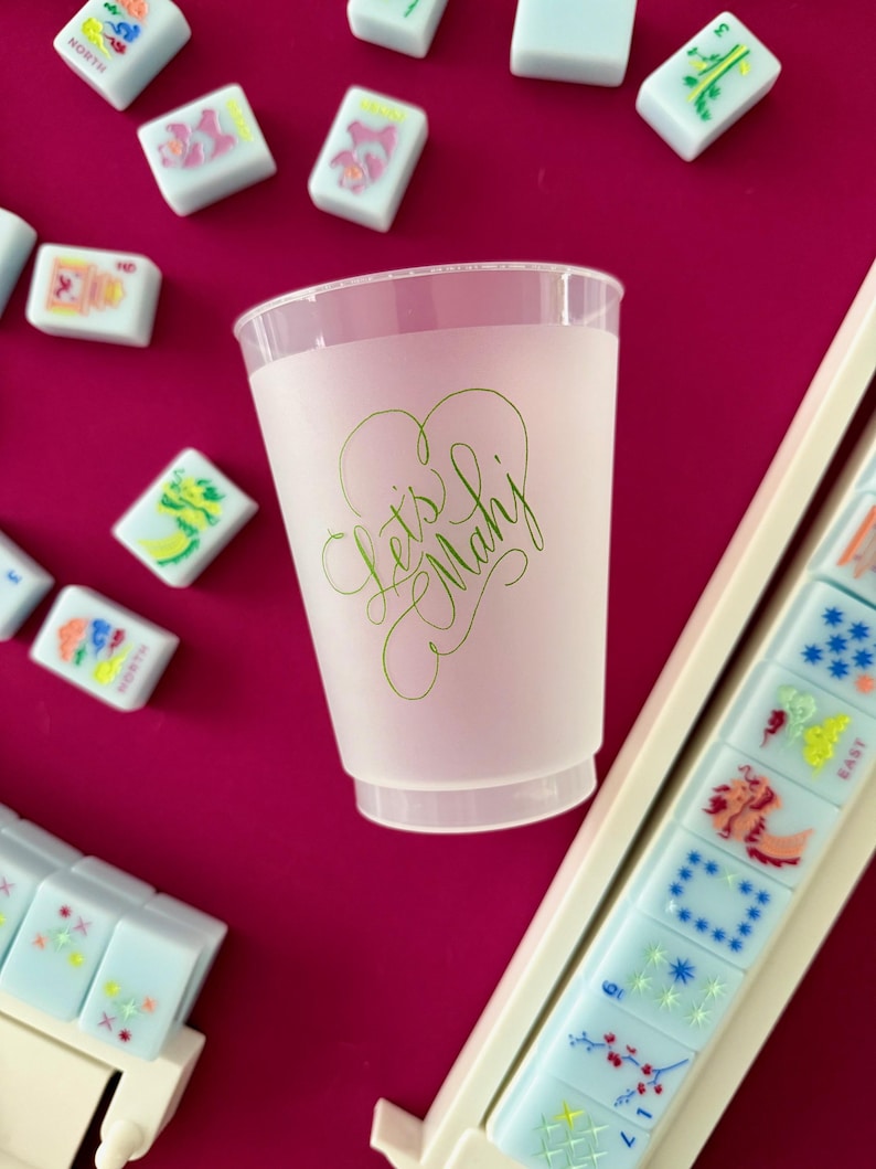 LET'S MAHJ Mahjong 16 Oz. Frost Flex Cups in Green, Set of 6 - Etsy