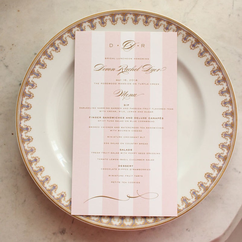 Monogram Menu - Etsy