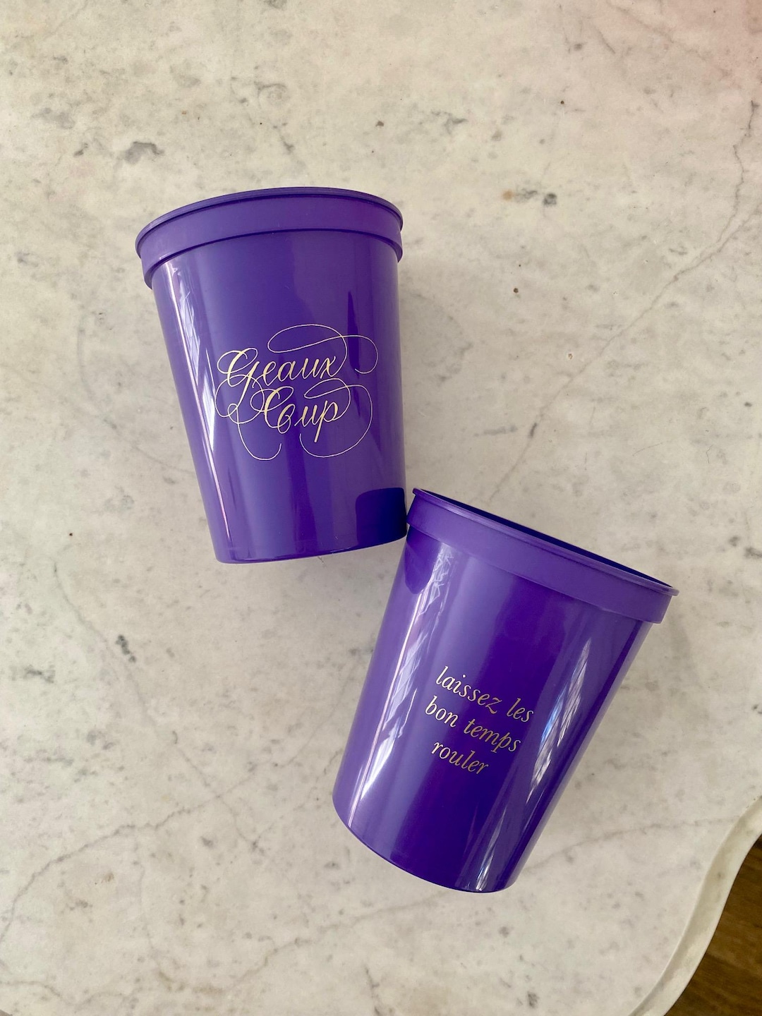 LSU / Louisiana State University Purple & Gold "geaux Cup" Calligraphy ...