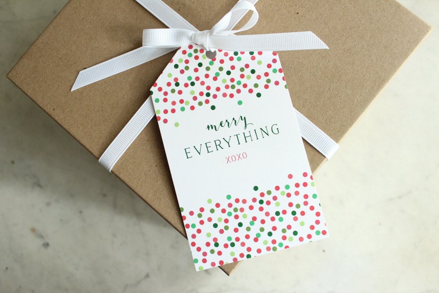 Merry everything confetti tags / hanging gift or wine tag | Etsy