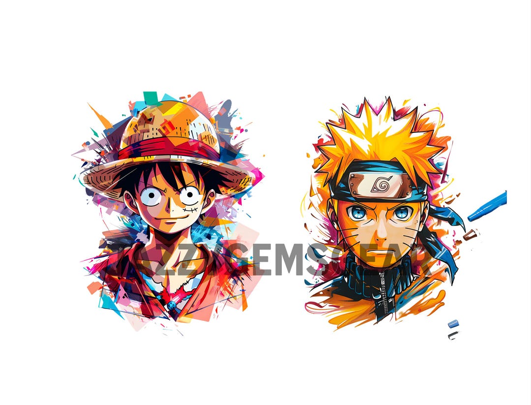 Bundle Graphic Art Naruto One Piece Sublimation Design, Colorful Png ...