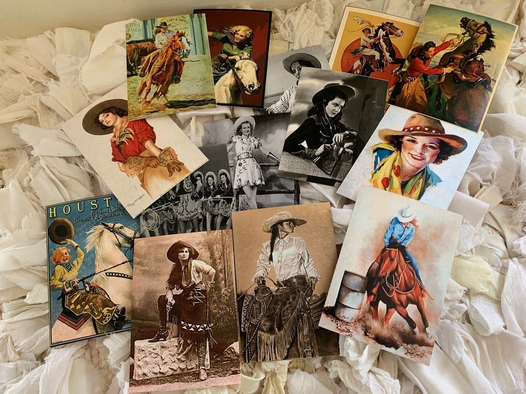 Cowgirl Postcards*note Cards*invitations*14 Different Images*14 ...