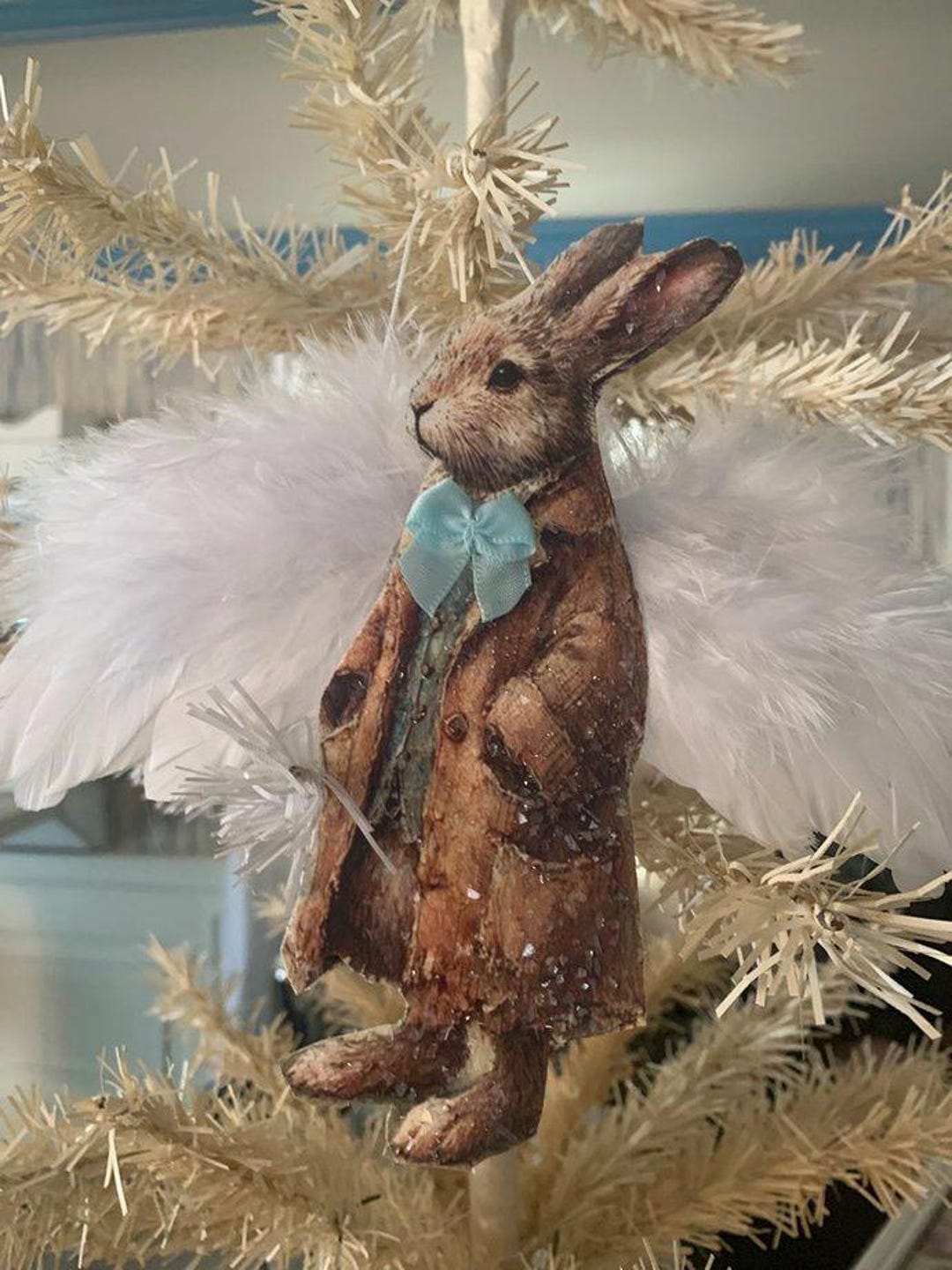Rabbit*bunny*easter*spring Angel*ornament*shabby Coat*utterly Darling ...