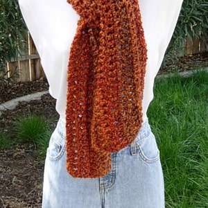 Burnt Orange Rust, Dark Brown, Gold Scarf, COLOR OPTIONS, Handmade ...