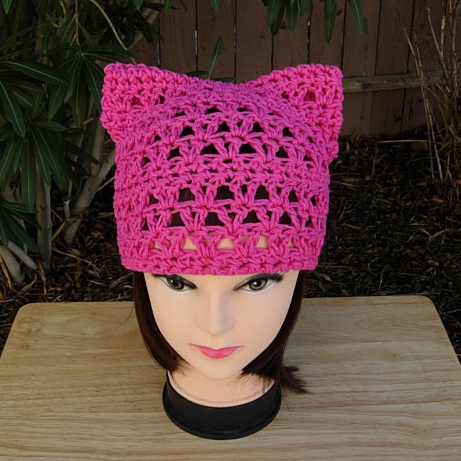 Hot Pink Pussy Cat Hat Summer Pussyhat 100 Cotton Lightweight Etsy