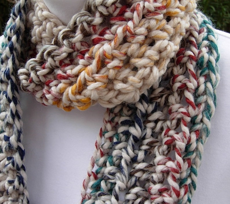 Small INFINITY SCARF, Skinny Loop Scarf, Crochet Winter Wool Cowl ...