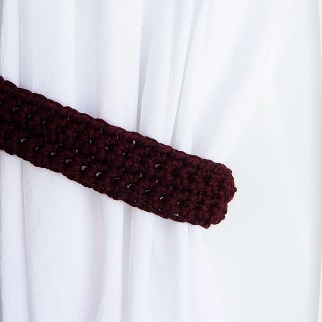 One Pair Dark Burgundy Red Curtain Tie Backs, Drapery Tiebacks, Thick ...