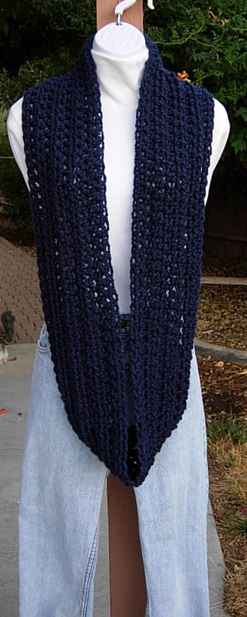 Solid Dark Navy Blue INFINITY SCARF Women's Extra Soft Loop Cowl ...