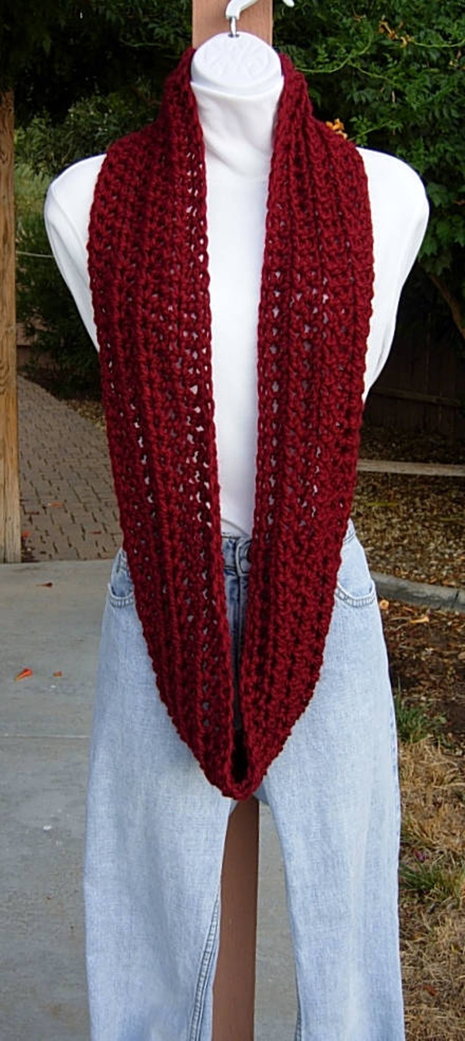Solid Dark Red INFINITY SCARF Women's Extra Soft Acrylic - Etsy