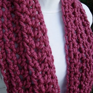 INFINITY LOOP SCARF Raspberry Dark Solid Pink Wool Blend - Etsy