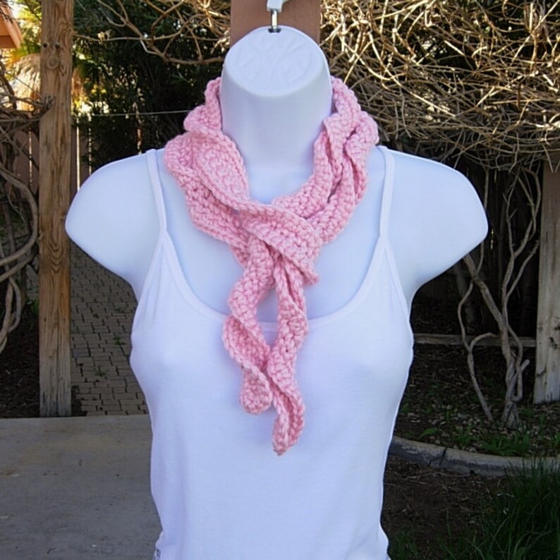 Women's Solid Light Peach Pink Skinny SUMMER SCARF Small Soft Acrylic ...