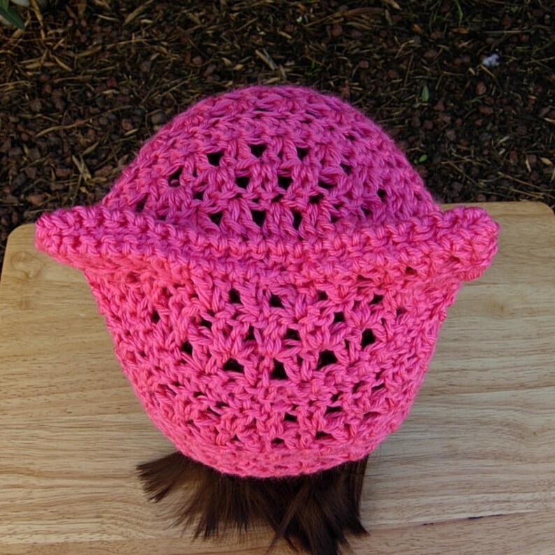 Hot Pink Pussy Cat Hat Summer Lace Pussyhat Lightweight Soft Etsy